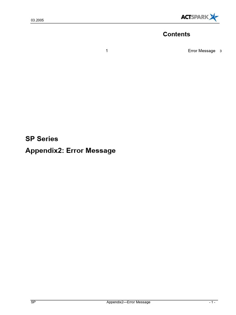 SP-Appendix2 Error Message | PDF | Electronic Engineering | Electricity
