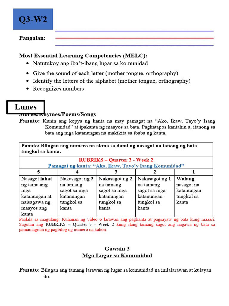 Activity Sheets Q3 Week 2 | PDF