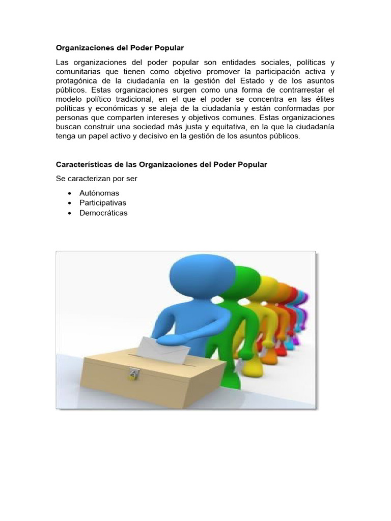 Organizaciones del Poder Popular en Venezuela | PDF | Política