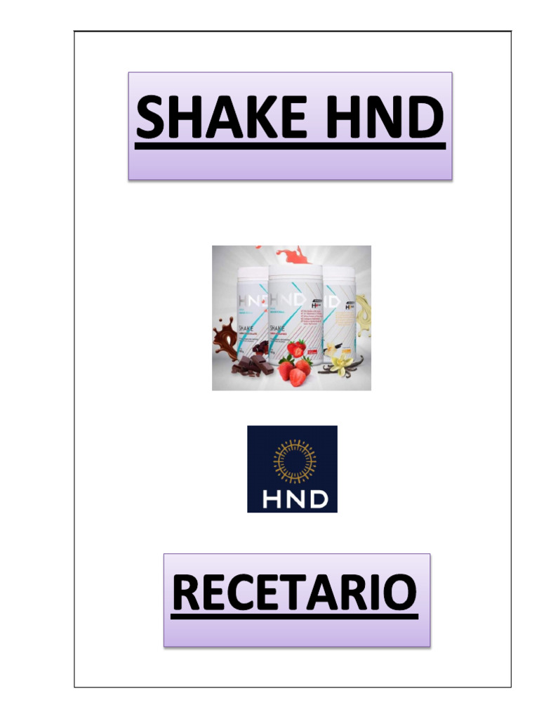 Recetas Con Shake HND | PDF | Chocolate | Tortita