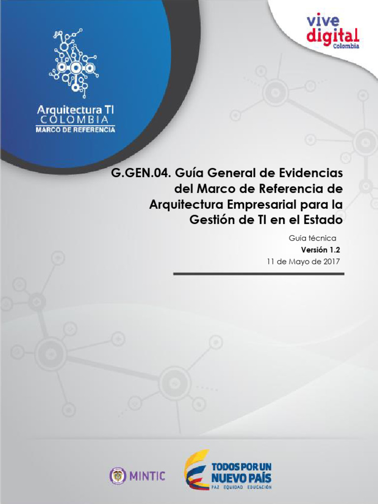 Guia-Gen-04 Guía General de Evidencias-Marco-AE-Gestion-TI-Colombia | PDF | Arquitectura ...