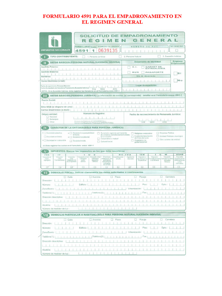Formulario 4591 para El Empadronamiento | PDF