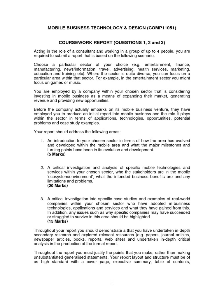 Instructions For CW1 | PDF