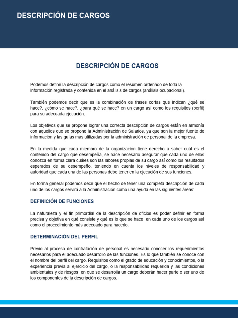 Descripcion de Cargos | PDF | Business | Mente