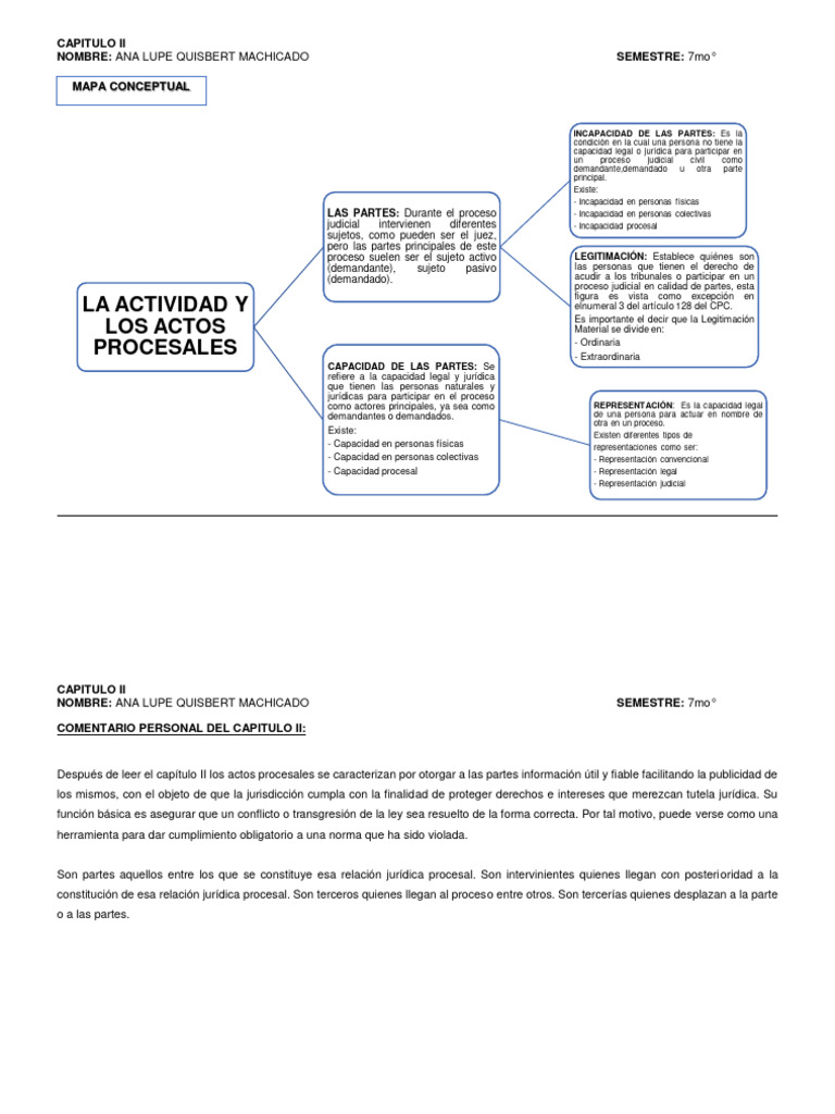 Capitulo Ii - Mapa Conceptual y Comentario | PDF | Ley procesal | Ley Pública