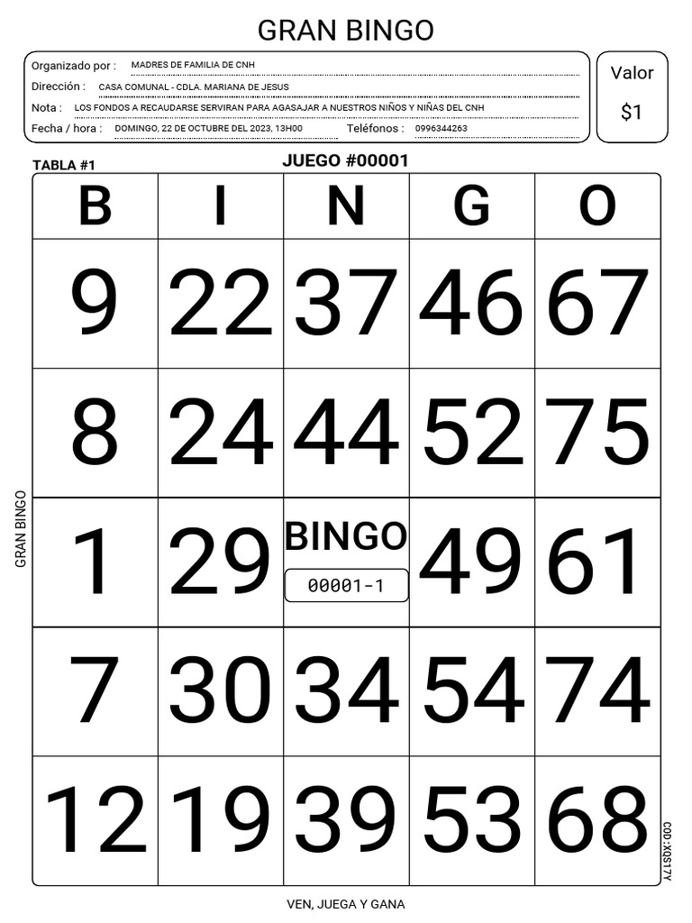 Bingo Tablas | PDF