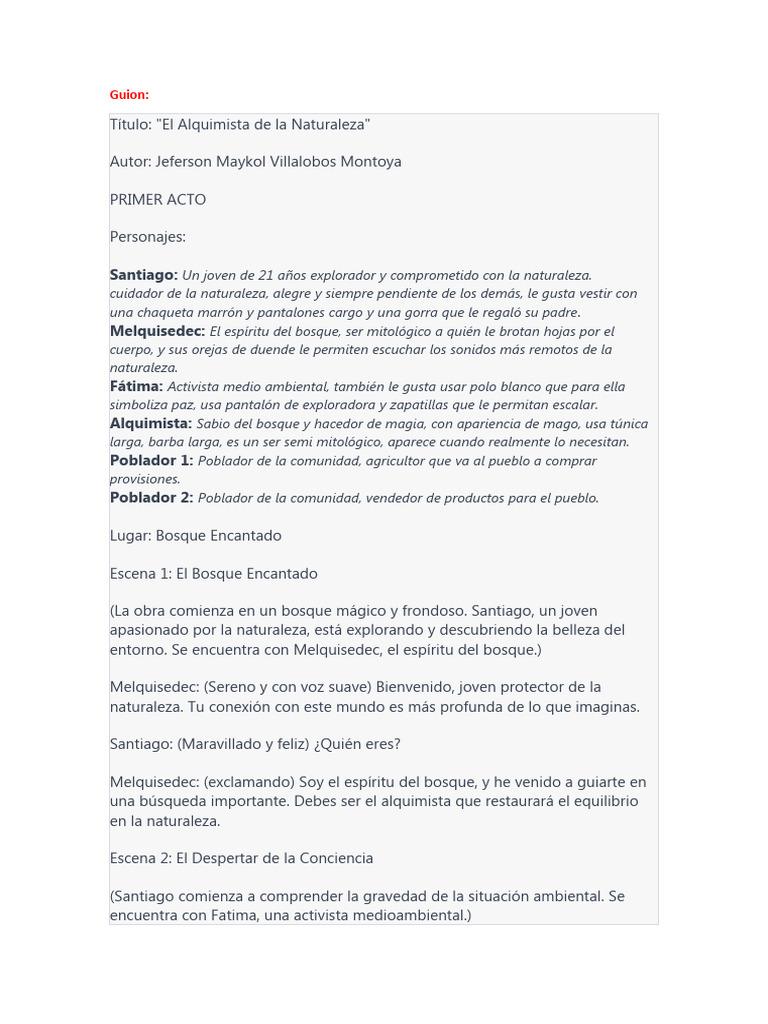 "El Alquimista de la Naturaleza: Un Viaje Ecológico" | PDF | Entorno ...