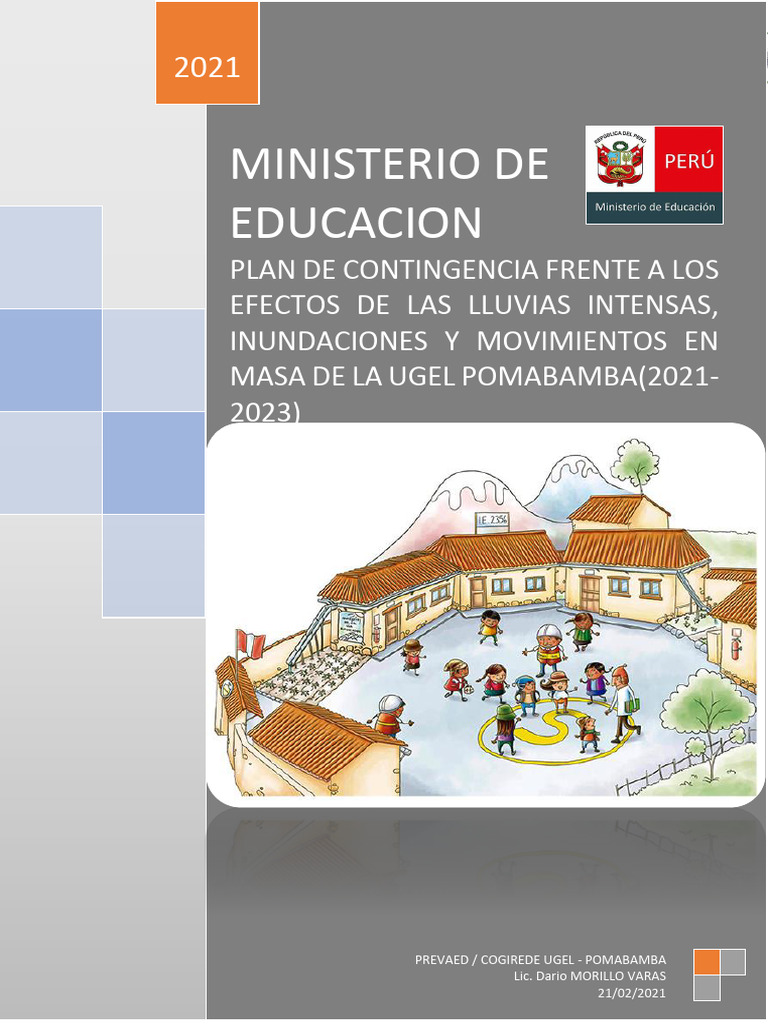 Plan de Contingenciua Frente A Lluvias e Inundaciones y Mov. en Masas ...