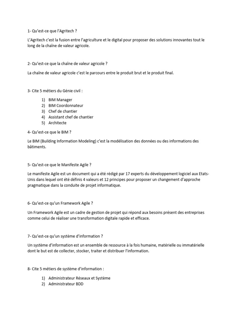 Questionnaire Test Ecrit | PDF