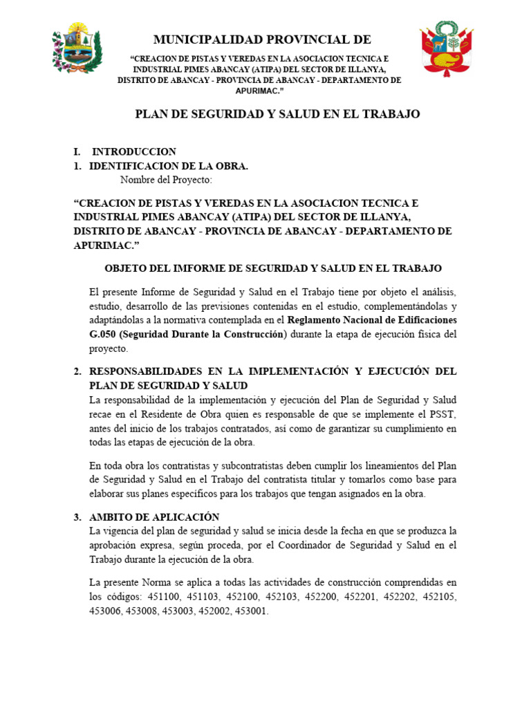 Plan de Salud y Seguridad en El Trabajo | PDF | Encendiendo | Primeros auxilios