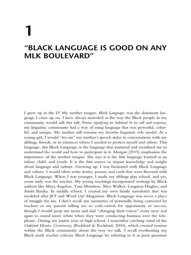April Baker-Bell Linguistic Justice Chapter 1 | PDF | Pedagogy ...