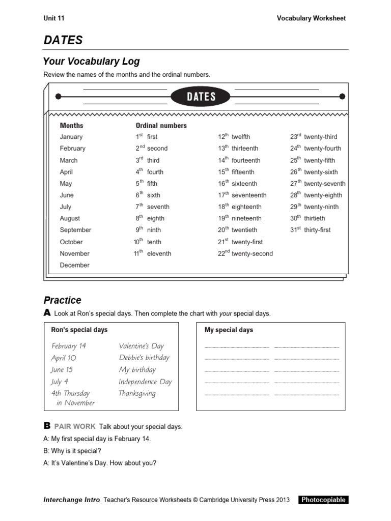 Unit11 Vocabulary Worksheet | PDF