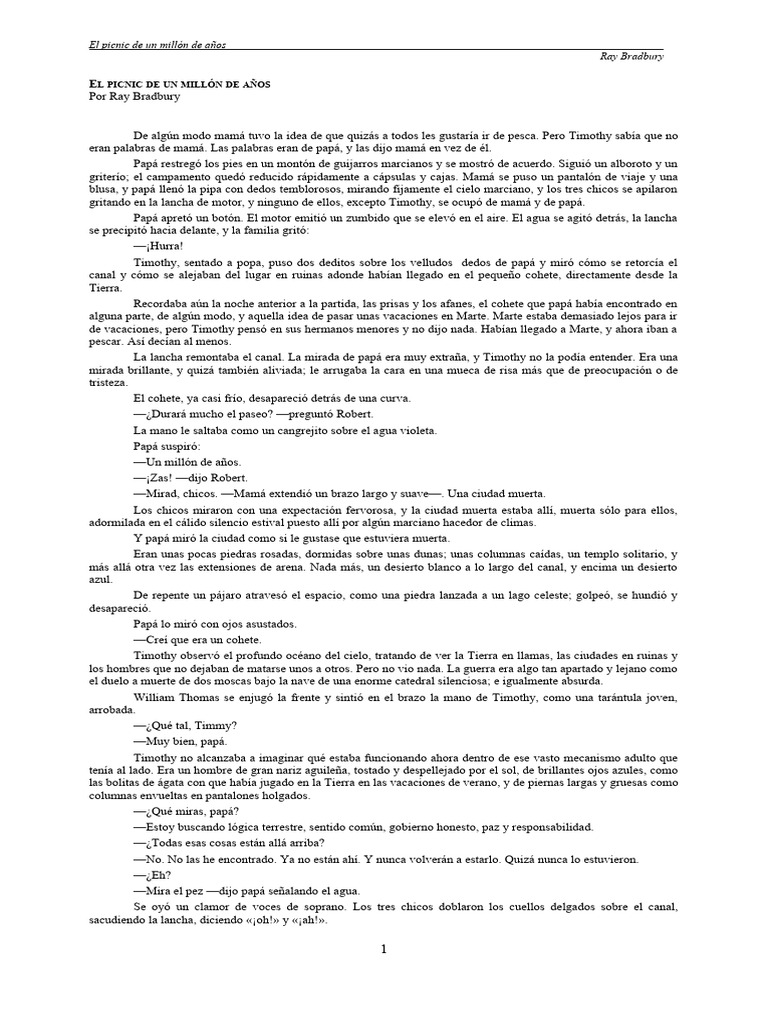 El Picnic de Un Millon de Anos | PDF