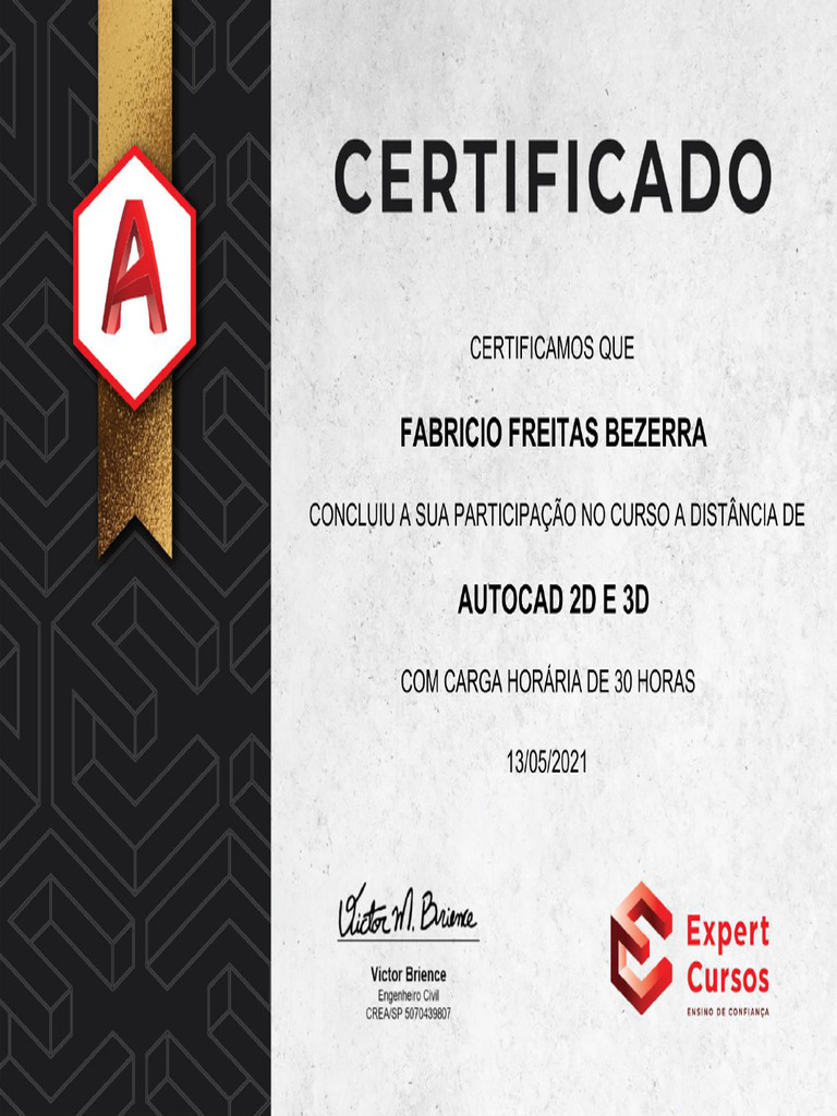 Certificado Autocad 2d e 3d | PDF