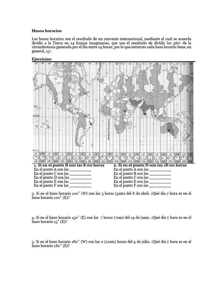 husos horarios | PDF
