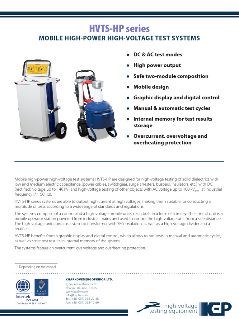 HVTS-HP DS EN EN Rev3 94 | PDF | High Voltage | Alternating Current