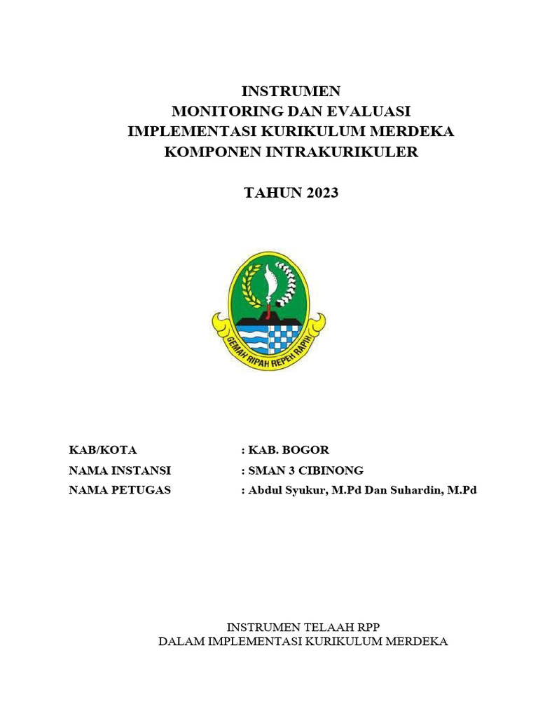 Instrumen Monev Pembelajaran Kumer | PDF | Karier & Perkembangan