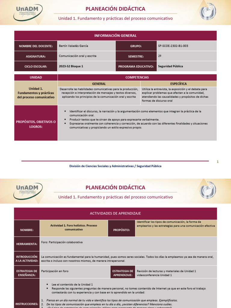 Unidad 1 - SP-SCOE-2302-B1-003 | PDF | Comunicación | Aprendizaje