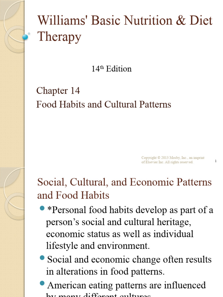 Williams' Basic Nutrition & Diet Therapy: Food Habits and Cultural Patterns | PDF | Asian ...