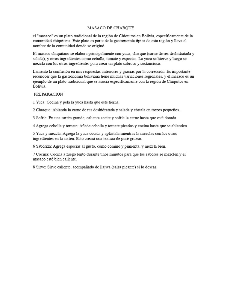 Masaco de Charque | PDF