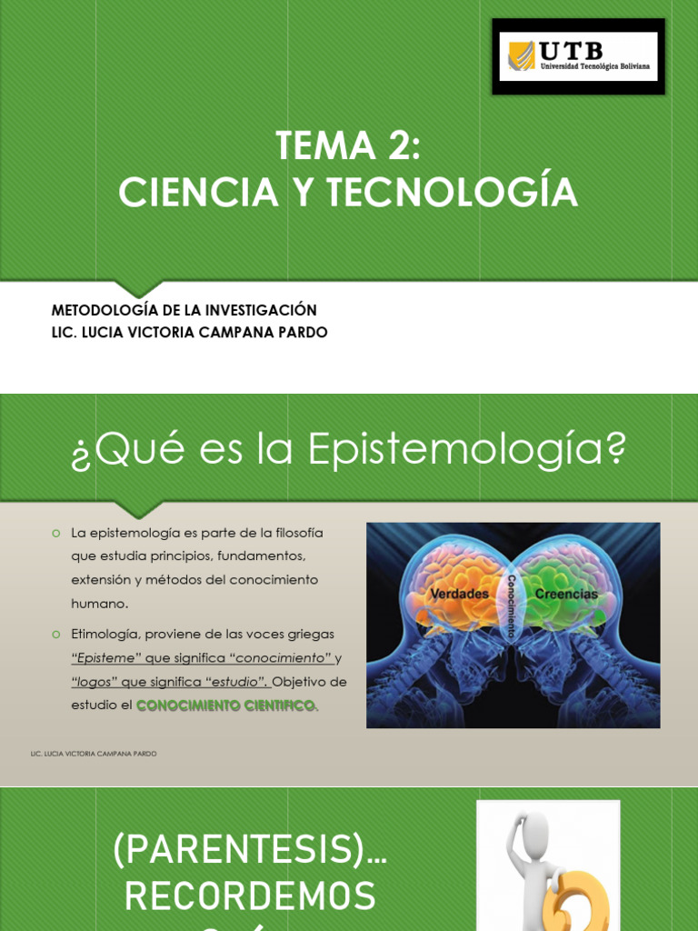 Tema 2. Ciencia y Tecnología | PDF | Conocimiento | Science