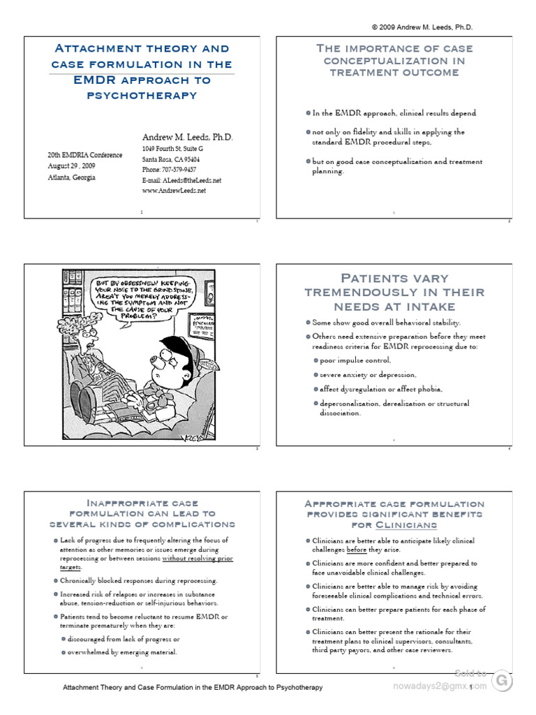 EMDR Case Formulation and Attachment Theory | PDF