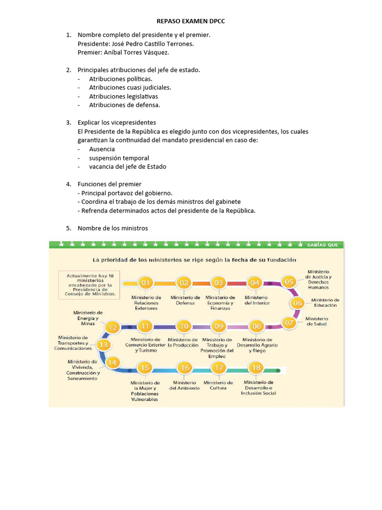 Repaso Examen DPCC 4 Sec | PDF
