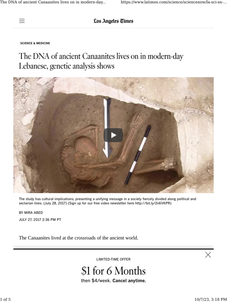 The DNA of Ancient Canaanites Lives On in Modern-Day Lebanese, Genetic ...