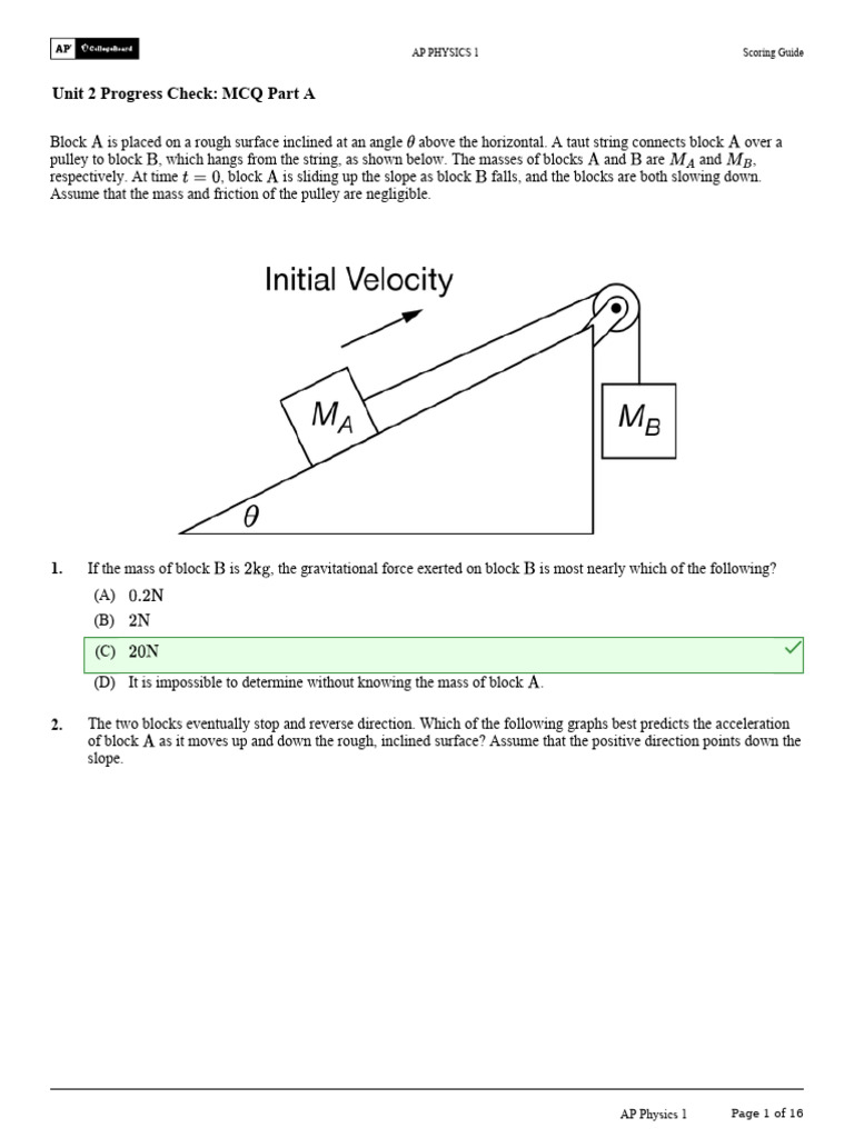 AP Physics 1: Forces and Motion Problems | PDF | Force | Gravity