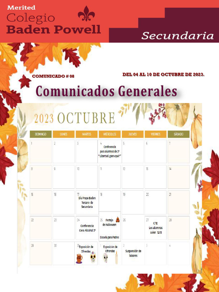 COMUNICADO # 08 DEL 04 AL 10 DE OCTUBRE DE 2023 PDF - WcTJaK | PDF | Inmunología | Medicina CLINICA