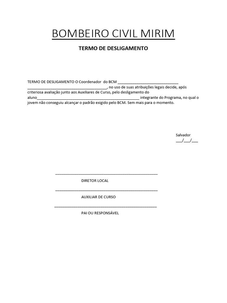 Termo de Desligamento | PDF