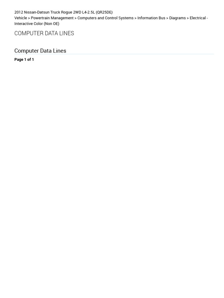 2012 Nissan Rogue Electrical Diagram | PDF