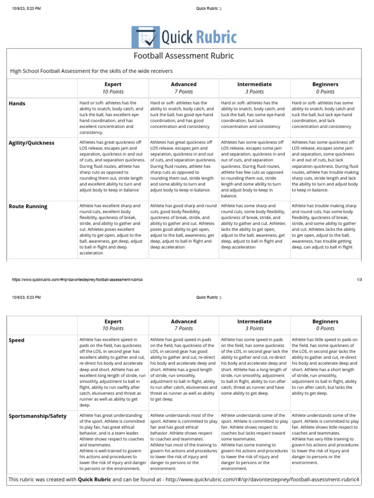 Quick Rubric | PDF