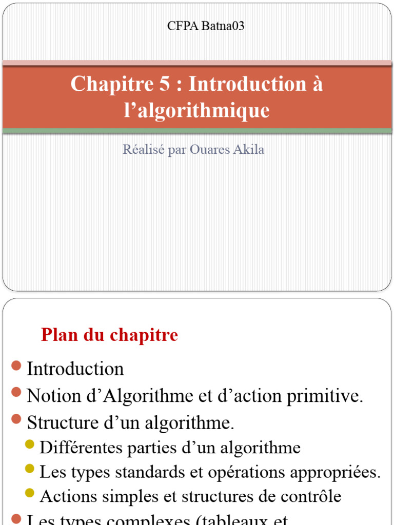 Introduction à l'algorithmique | PDF | Structure de contrôle | Programmation informatique