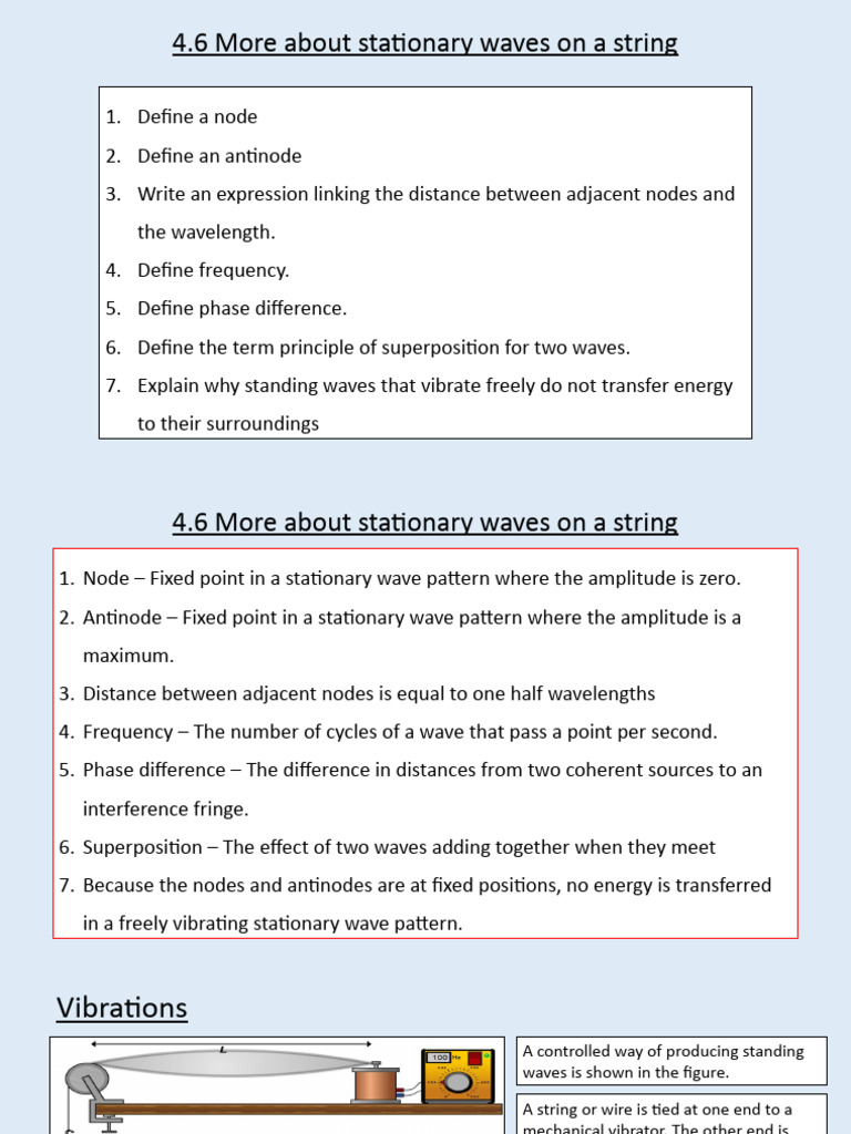 4.6 More About Stationary Waves On Strings | PDF | Harmonic | Waves