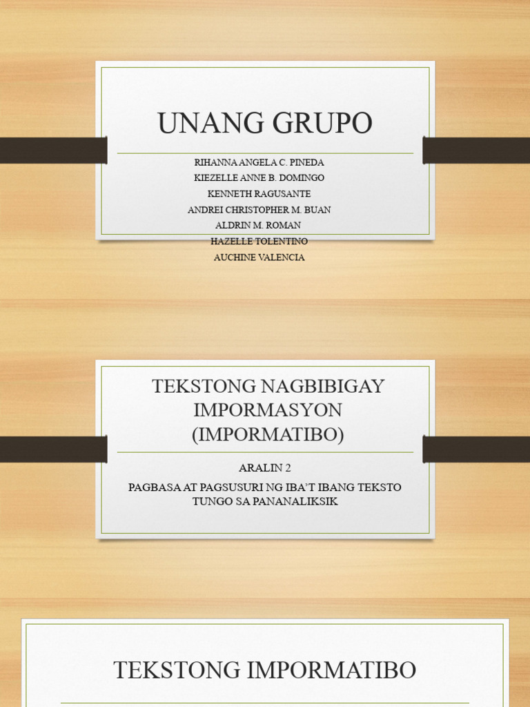 Tekstong Nagbibigay Impormasyon | PDF