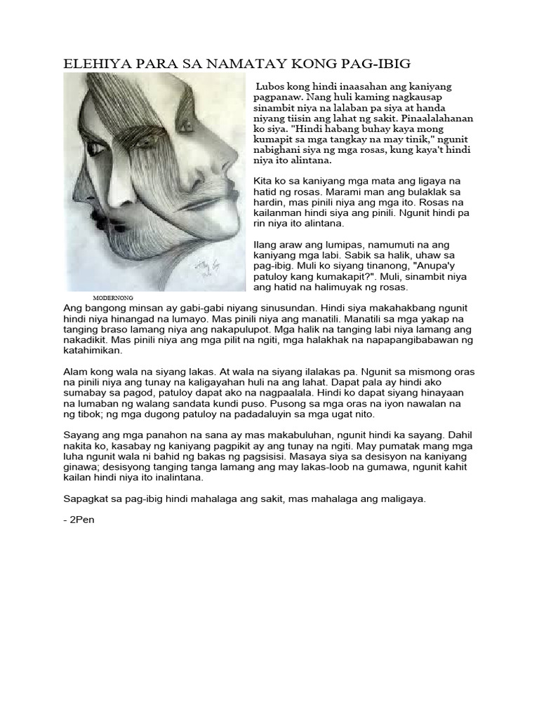 ELEHIYA PARA SA NAMATAY KONG PAG Ibig | PDF