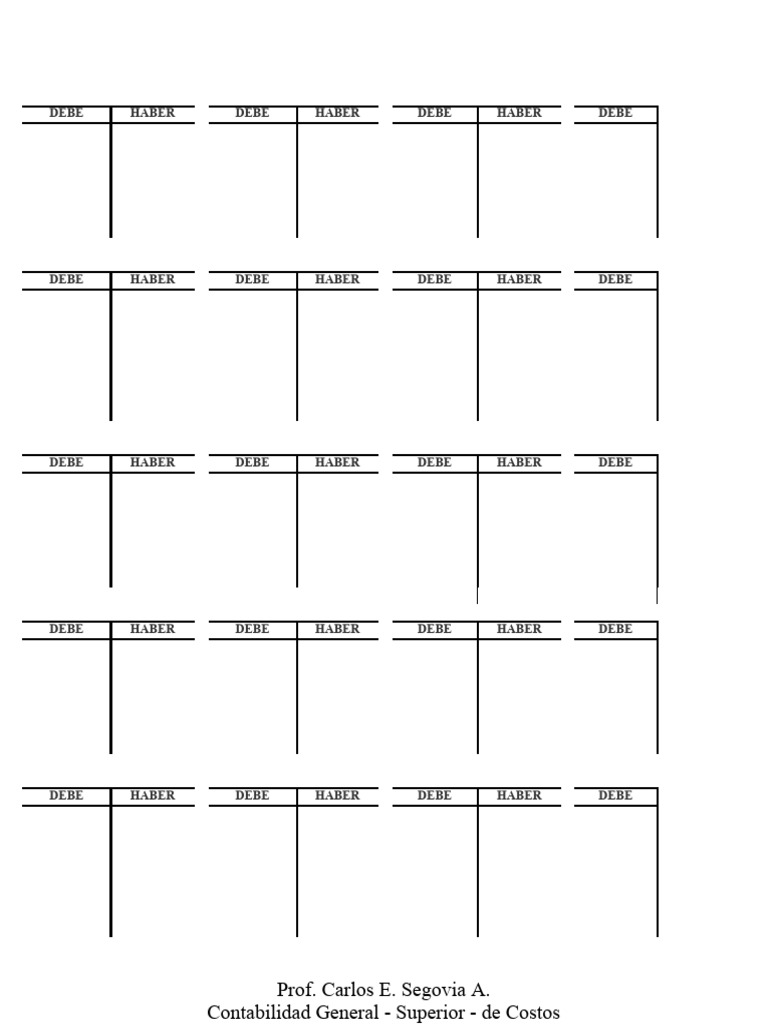 CUENTAS T (Formato para Imprimir) | PDF | Negocios