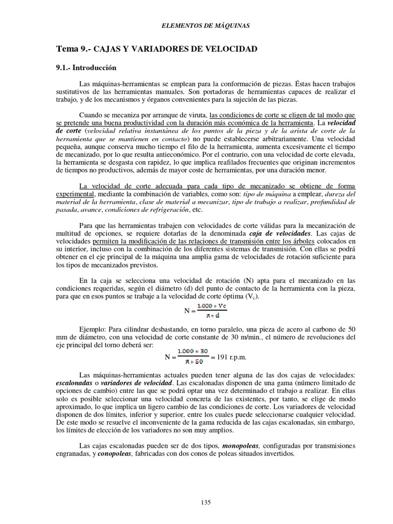 Tema 9 - Cajas y Variadores de Velocidad | PDF | Engranaje | Embrague