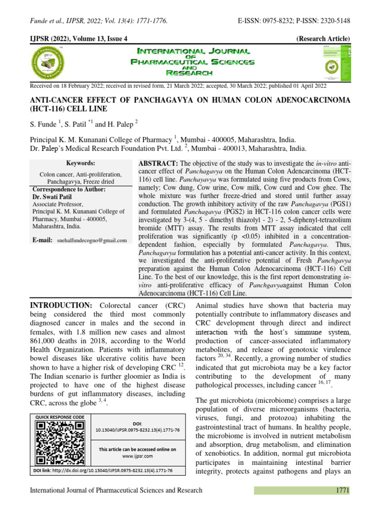 Panchagavya Therapy | PDF | Cancer | Diseases And Disorders