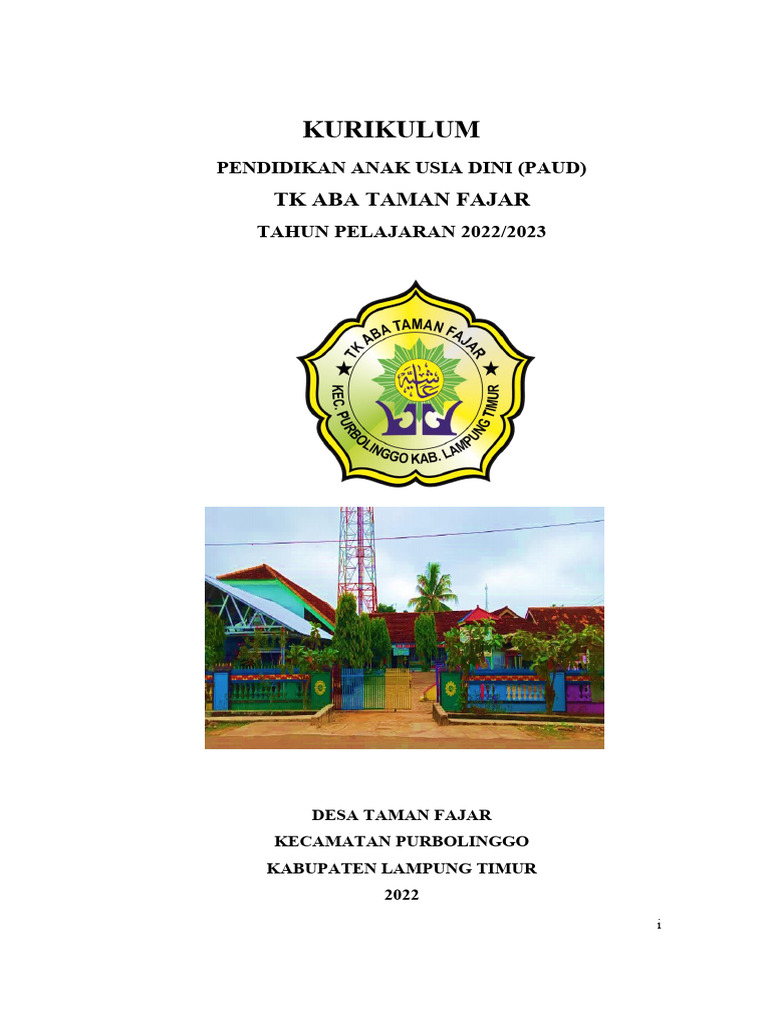 KTSP TK 2022-2023 Editk | PDF