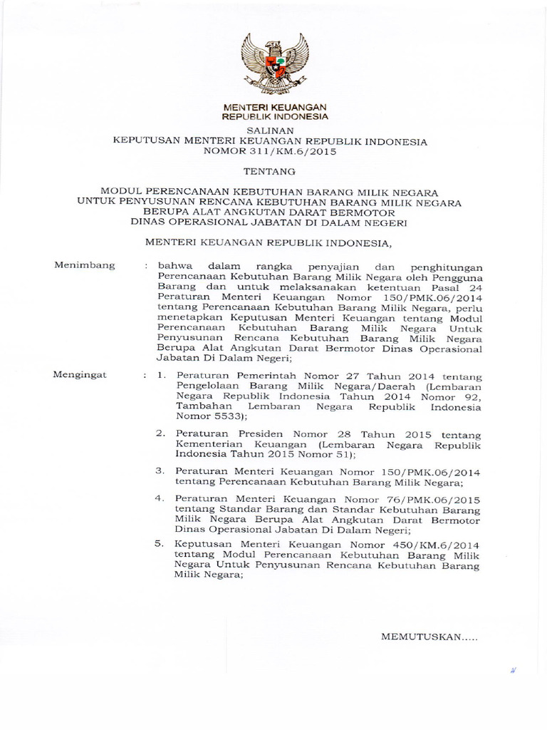 KMK Nomor 311KM62015.HTML | PDF