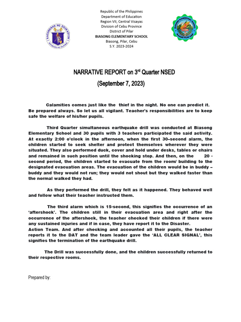 narrative-on-3rd quarter NSED | PDF