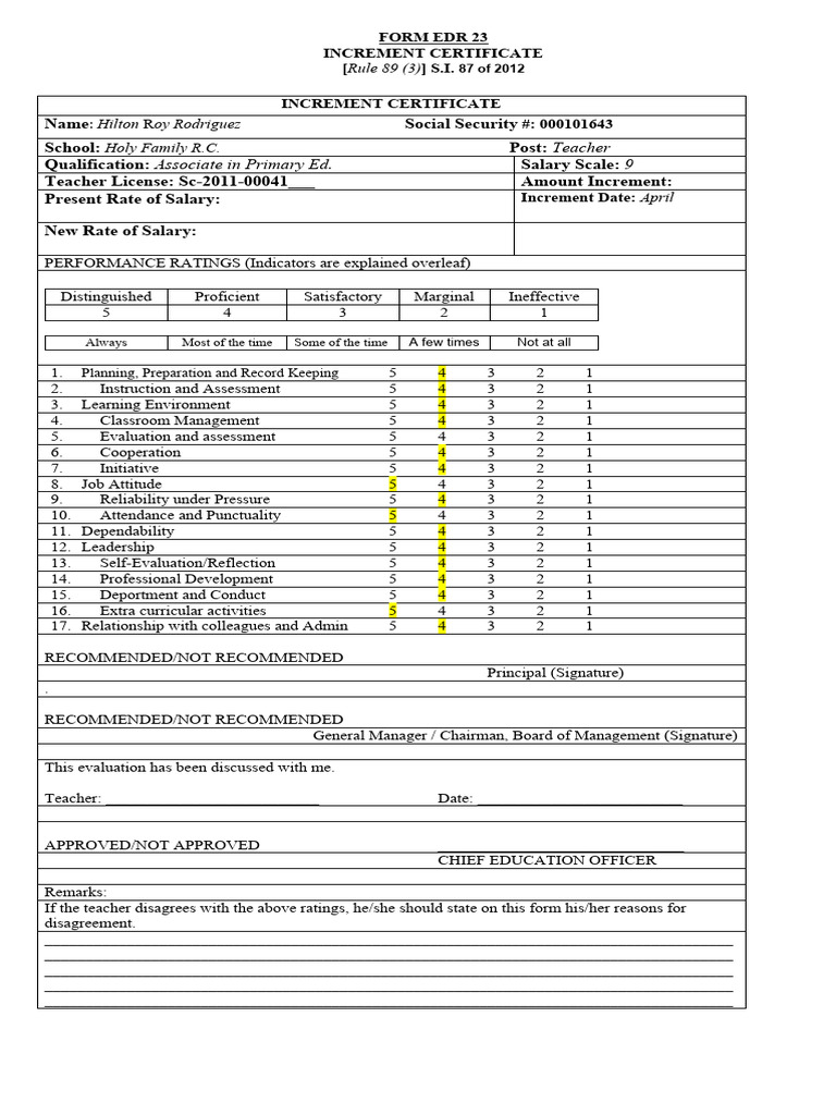 Increment Certificate | PDF | Learning | Educational Assessment
