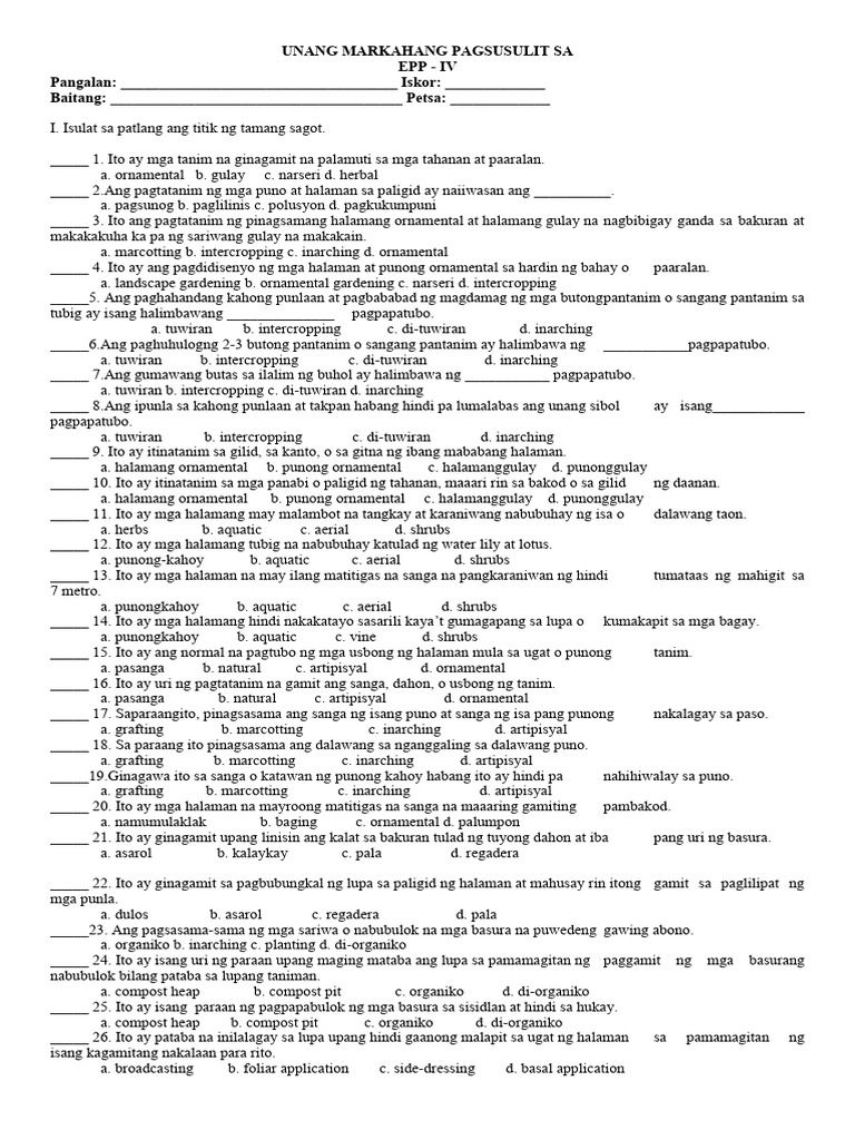 PT - Epp 4 - Q1 | PDF