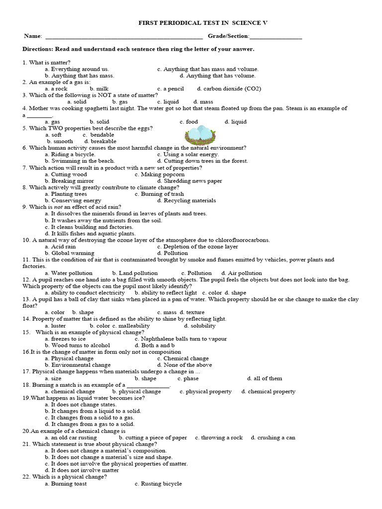 PT - Science 5 - Q1 | PDF