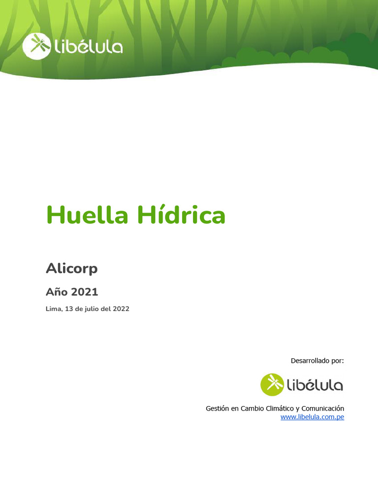 Alicorp Informe Huella-Hidrica-2021 Post-Auditoria | PDF | Evaluación del ciclo de vida | Agua