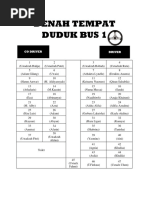 Denah Kursi Bus 50 Seat 2-2 | PDF
