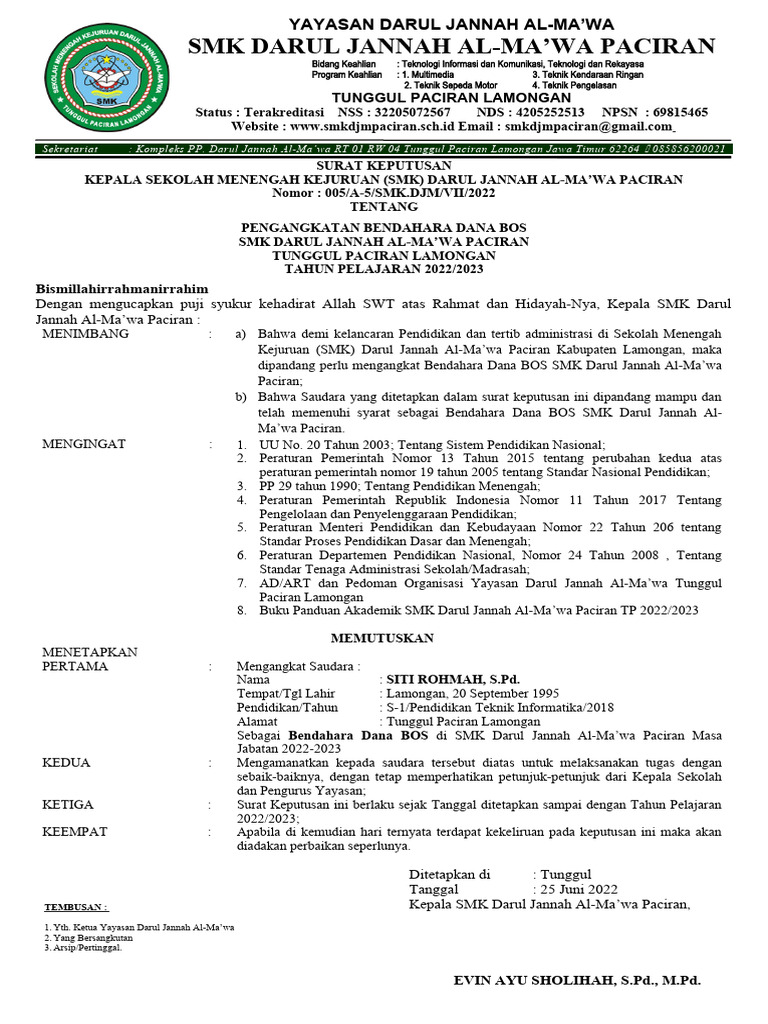 SK Bendahara Bos | PDF