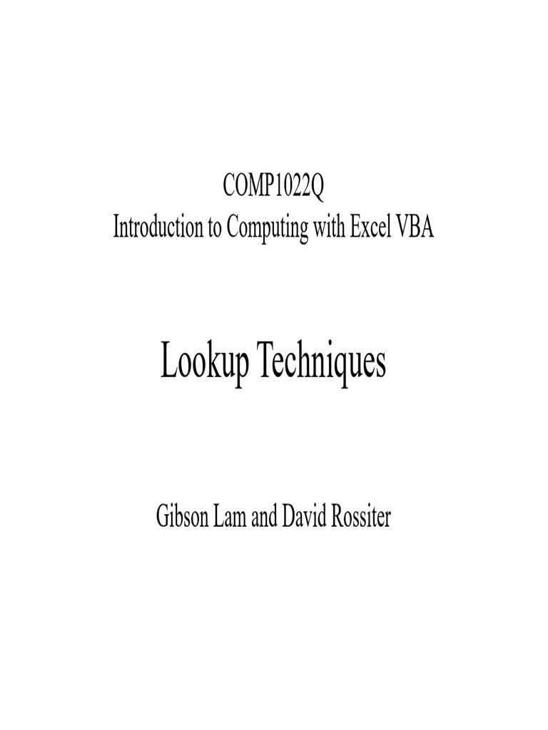 15 1022q Lookup Techniques f2017 BW | PDF | Software Engineering | Applied Mathematics